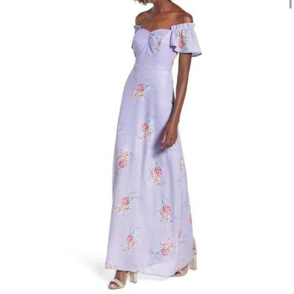 Socialite | Dresses | Socialite Womens Floral Maxi Dress Medium Lilac ...